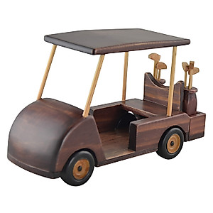 Threestar Handmade Wooden Golf Cart Wine Bottle Holder