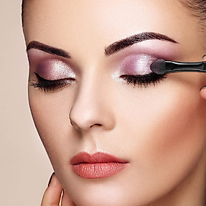 Lurrose Double Sided Eye Shadow Sponge Applicator Eye Brow Make Up Brush Portable Makeup Tool 20pcs (Black)