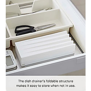 Yamazaki Home Tower Foldable Drainer Tray – Kitchen Dish Drying Mat