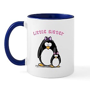 CafePress Little Sister Penguin Mug Ceramic Coffee Mug, Tea Cup 11 oz