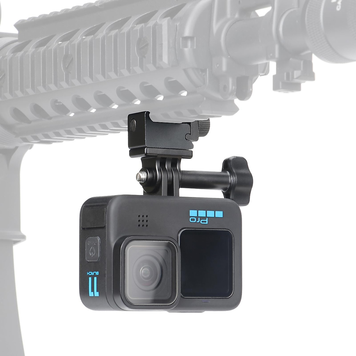 SEASKY GM03 Aluminum Metal Gun/Airsoft Picatinny Rail Mount Bracket Adapter Holder for Gopro Hero 12/11/10/9 DJI Action 4/3/2 Insta360 Go 3 Sports Camera Accessories Hunting POV/Vlog Wargame (GM03)