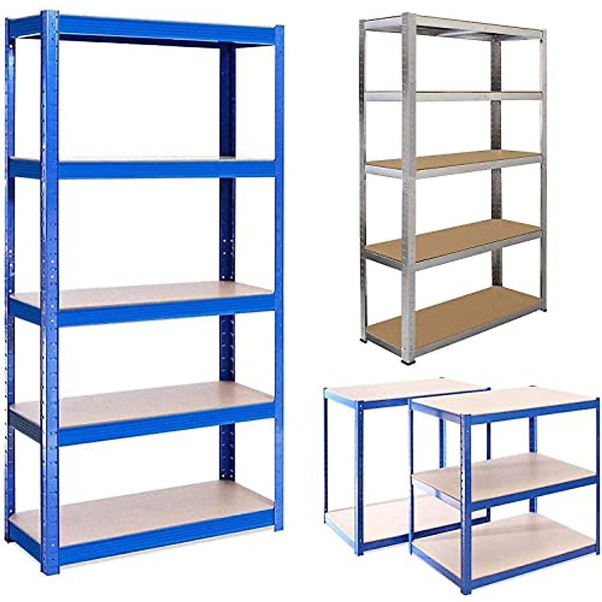 Yunlai 5 Tier Shelving for Garages and Sheds with MDF Boards 1653lb Load Capacity Racking Storage Shelving Unit Plug-in System Shelving Units for Storage Garage Shelving Units (59"x27.6"x11.8")