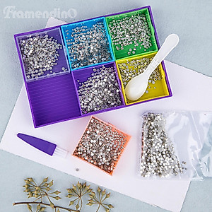 Framendino, 9 Pack Diamond Art Painting Bead Trays Plastic Bead Sorting Tray Organizer Storage Containers for Rhinestones Beads DIY Craft Tool
