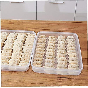 Angoter 2pcs Food-Grade Pp Dumpling Eggs Pastries Fish Refrigerator Large Storage Box Case Container Cakes Food Container 35 * 25* Cm