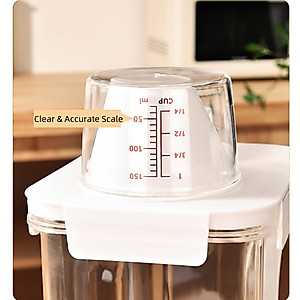 Komost Airtight Food Storage Canisters with Measuring Cup - Ideal for Cereal, Flour & Sugar | Kitchen Pantry Organization Containers, Dry Food Storage (2800ml)