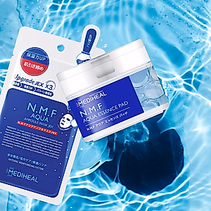 Mediheal Watermide Pore Tightening Essence Toner Pad - Pore Minimizing, Hydrating, and Exfoliating Pads, Cotton Pads Enriched with Sea Water and Ceramide for Nourishment and Hydration, 50 Sheets