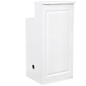 Reception Area Counter Receptionist Desk Lobby Check-in Desk with LED Lights Valencia Side Storage in White