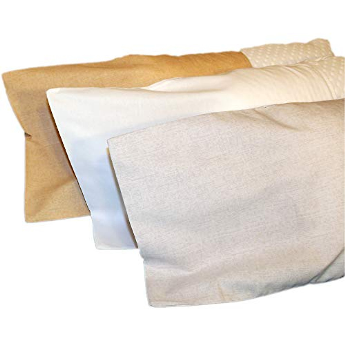 ProComf Travel and Camping Mate/Baby/Kid's/Teen's/Adult's Pillow Case- Pack of 3 (Cream, Ivory, Blue)
