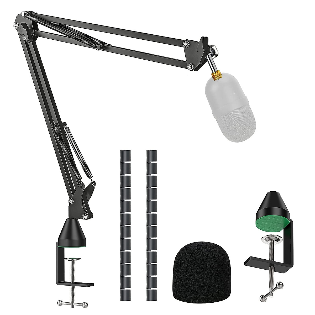 YOUSHARES Mic Arm Boom Arm - Microphone Arm for HyperX QuadCast QuadCast S SoloCast, Blue Yeti, Fifine AM8, Rode, Shure, Razer, Gaming Mic and Most Microphones using 3/8" to 5/8" Adapter