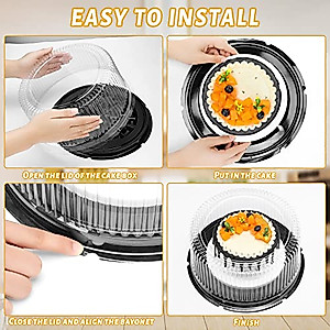 20 Pieces Round Cake Carrier 10 Inch Plastic Containers for Cake Clear PET Cake Transport Container Disposable Cake Containers Carriers with Dome Lids Cake Holder Display Containers for Transport