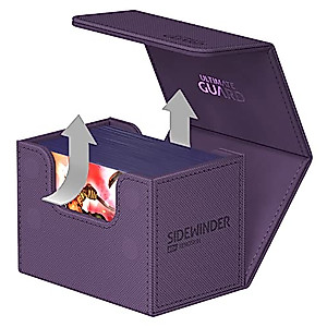 Ultimate Guard Sidewinder 80+, Deck Box for 80 Double-Sleeved TCG Cards, Purple, Magnetic Closure & Microfiber Inner Lining for Secure Storage