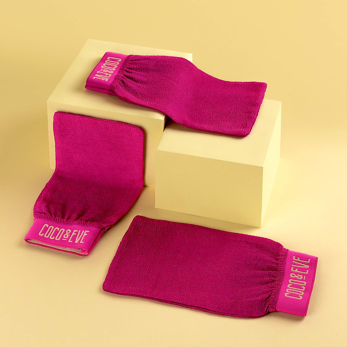 Coco & Eve Sunny Honey Bali Bronzing Express Exfoliating Mitt. Self Tanner Mitt & Exfoliating Glove for Shower, Bath and Self Tan