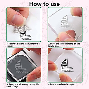 CRASPIRE Summer Beach Clear Rubber Stamps Travel Reusable Silicone Coconut Holiday Transparent Seals Stamp for Journaling Card Making Friends DIY Scrapbooking Photo Frame Album Decor 6.3 x 4.3inch