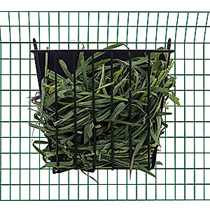 jezmozo Pet Hay Feeder for Rabbit Guinea Pigs Chinchilla Bunny Small Animal Basket with Hook Metal Grass Holder (1 Piece)