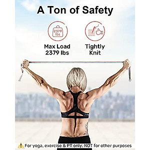 Tumaz Yoga Strap/Stretch Bands [15+ Colors, 6/8/10 Feet Options] with Extra Safe Adjustable D-Ring Buckle, Durable and Comfy Delicate Texture - Best for Daily Stretching, Physical Therapy, Fitness