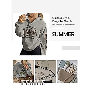 Women Boy Mama from Son Up to Son Down Sweatshirts Mom of Boys Shirts Zipper Lapel Neck Short Sleeve Tops