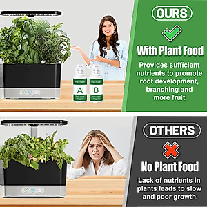 51Pcs Seed Pods Kit for Aerogarden, Hydroponic Pods Supplies, Hydroponic Garden Accessories with 200ml Plant Food Nutrient,12 Grow Sponges, 12 Grow Baskets, 12 Pod Labels, 12 Grow Domes, 1 Tweezer