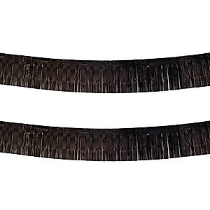 Blukey Black Parade Float Foil Fringe Skirting Decorations- Pack of 2 - Each 10 Feet by 15 Inch, Metallic Tinsel Drapes Garland Party Supplies for Bridal Shower, Bachelorette, Easter Day, Halloween