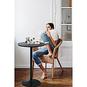 NChanmar Bar Table Round Pub Table Cocktail Bistro High Table with Black Top and Base for Home Kitchen Small Spaces