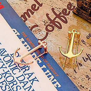2 Pieces Bookmarks Creative Bookmark Metal Page Holder for Students Teachers Graduation Gifts School Office Supplies (Gold and Rose Gold)