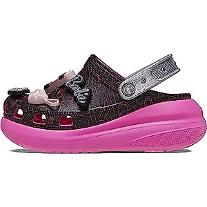 Crocs Unisex Barbie Classic Crush Clogs | Platform Shoes, Black, 5 US Men