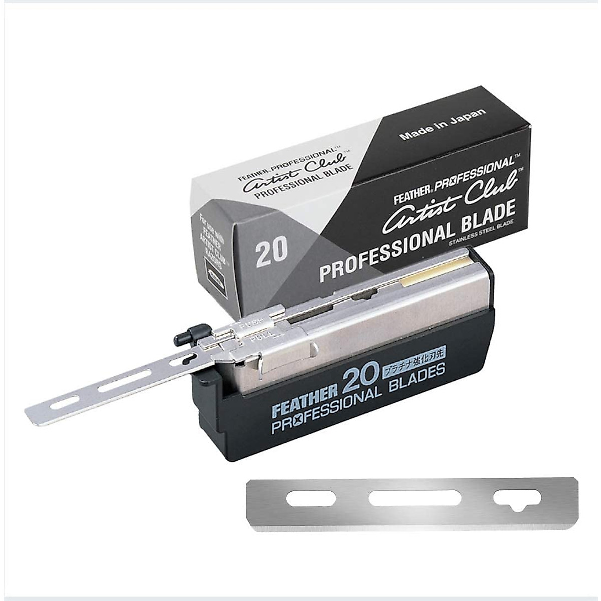 Feather Artist Club Professional Single Edge Razor Blades - (20 Count) - Single Straight Edge Razor Blade Refills for Shaving With Straight Edge Razors - For Men & Barbers