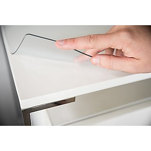 ExactMade - Clear Table Protector, USA Made, Safe, 33 x 33 Inch, 2mm Thick Ultra Clear Smooth Vinyl, PVC Clear Table Pad for Kitchen Wood Grain, Clear Table Cover Cut to Size