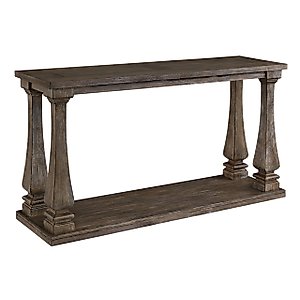 Signature Design by Ashley Mallacar Vintage Sofa Console Table, Weathered Gray