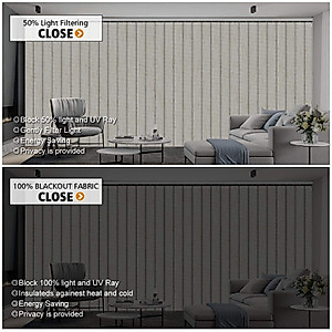 HousCa Blackout Vertical Blinds Window Shades, Linen beige Custom Window Blinds Energy Saving UV Protection Noice Reduce Vertical Blinds for Windows, Patio Doors, Sliding Doors