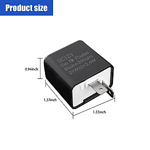 Dewkou 4 Pack Flasher Relays, 12 V LED Turn Signal Hyper Flash Relay, 2 Pin Speed Adjustable Electronic Flasher Relay, for Motorcycle, Car (Black)