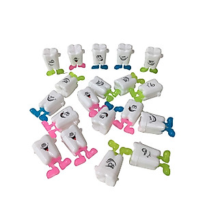 Teeth Storage Box, YOUYA DENTAL Lovely Baby Milk Tooth Fairy Box Tooth Organizer Teeth Saver Box with Expression Case Gift for Kids Keepsake-White(50 Pieces)