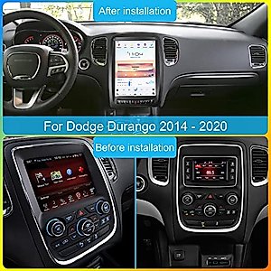NAKEVICH Android 11 Qualcomm Car Radio for Dodge Durango 2014-2020 Stereo Replacement Tesla Style Dash Touch Screen Android Auto GPS Navigation Head Unit Audio Multimedia Player