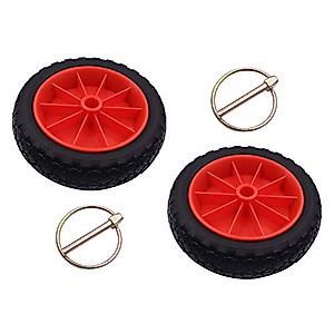 METER STAR 2pc 10" Kayak Cart Wheels, Puncture-Proof Tire Wheel for Kayak Canoe Trolley Cart Replacement Tire,Diameter Central Axis its 0.9",Solid Rubber