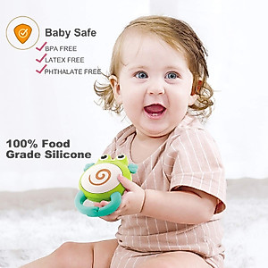 Yiosion Baby Rattles Toys Set, Infant Grab N Shake Rattle, Sensory Teether, Development Learning Music Toy, Newborn Babies First Birthday Gifts for 0 1 2 3 4 5 6 7 8 9 10 12 Month Boy Girl