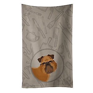 Caroline's Treasures CK2191KTWL Brussels Griffon in The Kitchen Kitchen Towel Dish Cloths Guest Hand Towel Decorative Bathroom Towel for Face,Tea, Dishcloth, Kitchen and Bath