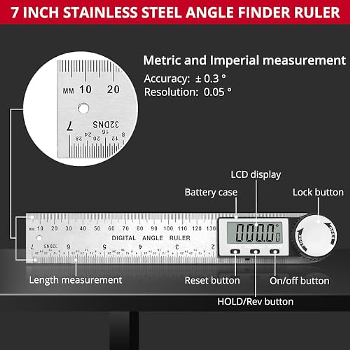 2-in-1 Angle Finder Protractor with Miter Calculator, XUNTOP 0~230° 400mm Digital Torpedo Level Angle Finder Gauge Meter IP54 Protected Electronic Bubble Inclinometer