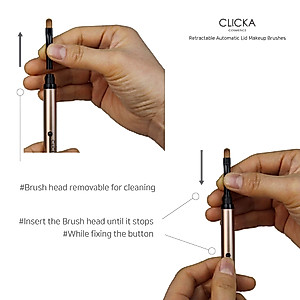 Retractable Automatic Lid Professional Lip Brush 1pc (Champagne Gold)