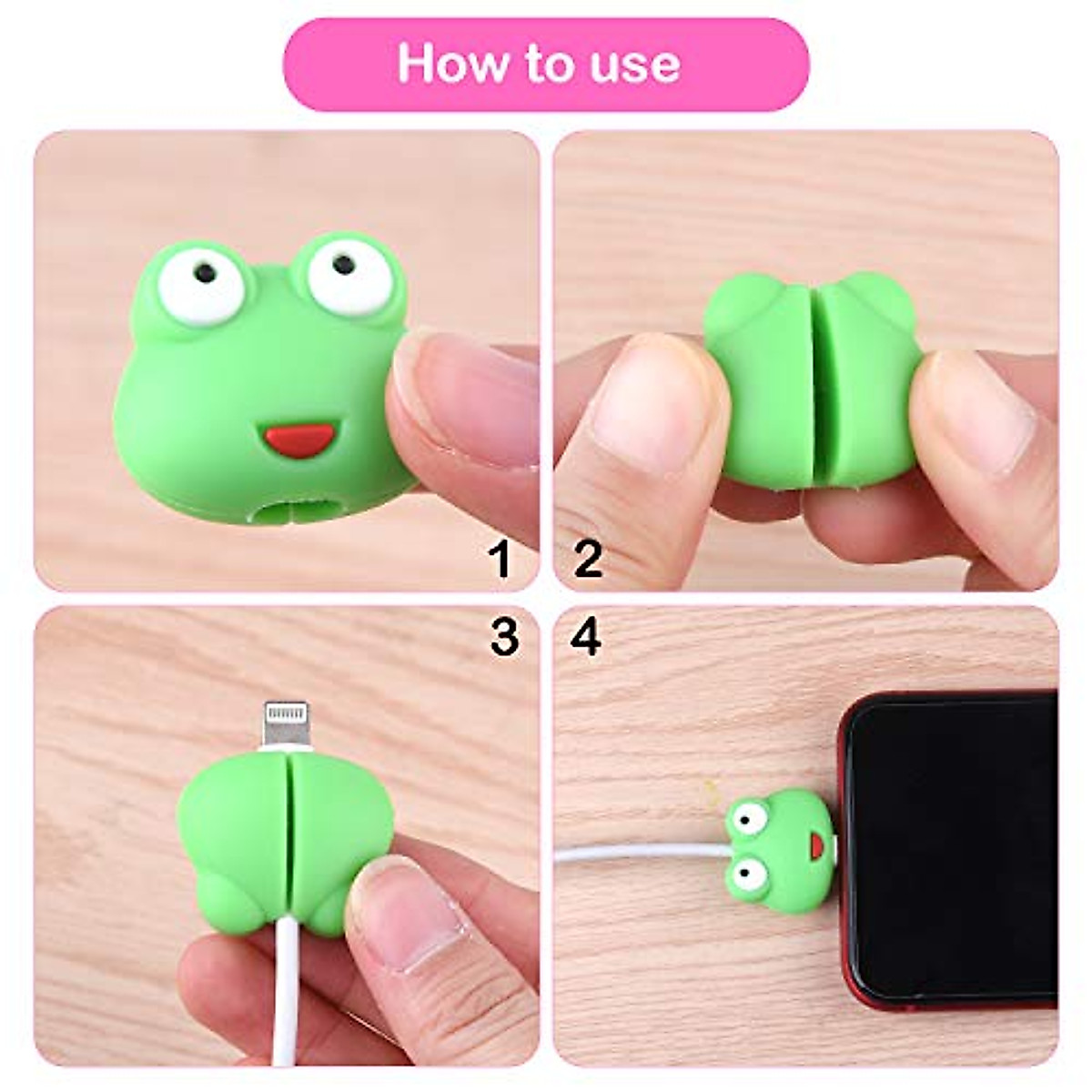 TUPARKA 18 Pcs Cable Protector for iPhone/ipad USB Lightning Cable, Plastic Cute Fish Unicorn Animals Charging Cable Saver, Phone Accessory Protect USB Charger