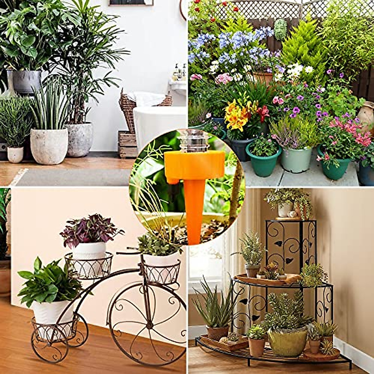 24 Pcs Plant Self Watering Spikes, Garden Plant Self Watering Devices, Automatic Drip Irrigation Spikes with Slow Release Control Valve Switch for Outdoor Indoor Vacation Holiday Plant Watering