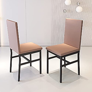 UFINEGO 5-Piece Kitchen Table Set with Imitation Faux Marble Top and Faux Leather Upholstery Chairs Elegant and Versatile 5-Piece Dining Set for Kitchen