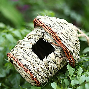 ZRFAMILY Birds Nest,Handmade Crafts Creative Straw Bird's Nest Garden Decorations M-Medium