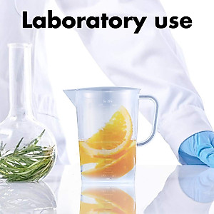 Young4us 3 Pack Tall Form Graduated Pitcher Set, 500ml 250ml 100ml Polypropylene PP Plastic Beakers, Graduated Scales, Balanced Handle, Spout