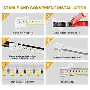 Mosthink LED Plant Grow Light Strips, Full Spectrum for Indoor Plants with Auto ON & Off Timer,10 Dimmable Levels, 36W Sunlike Grow Lamp for Seedlings Hydroponics,3 Pack (16 Inches)