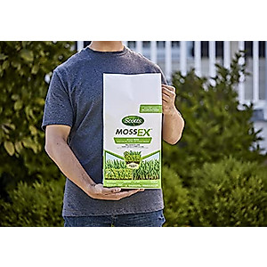 Scotts MossEx - Kills Moss but Not Lawns, Contains Nutrients to Green The Lawn, Moss Control for Lawns, Helps Develop Thick Grass, Granules Bag, Treats up to 5,000 sq. ft, 18.37 lbs.