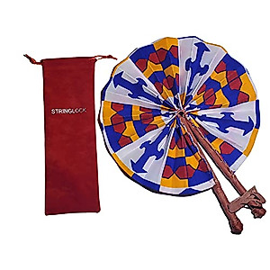 African Fabric Folding Fan/Church fan/Ankara fan/Leather folding fan/Wedding fan/Sport fan/Multicolor African fan/Pouch Included!