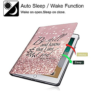Case for New iPad Mini 6 2021 (6th Generation), Multi-Angle View Adjustable Stand Auto Wake/Slee for iPad Mini 6th Gen 8.3 Inch , Quote Bible Psalm 46:10 Pink