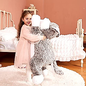 IKASA Large Wolf Stuffed Animal Plush Toy,Giant Cute Jumbo Soft Toys,Huge Big Size Plushy Fluffy Fat Oversized Plushie,Gifts for Kids Girls Boys Girlfriend Children (30 inches, Coffee Brown)