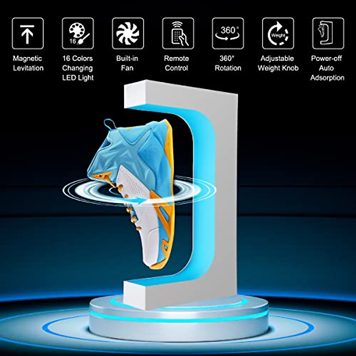 Magnetic Levitation Shoe Display Stand - 360° Rotation & Colors