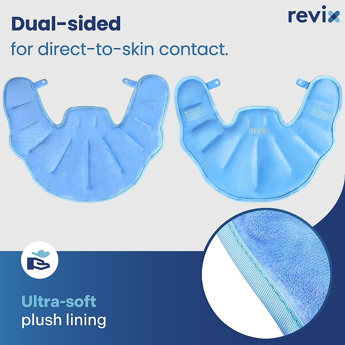 REVIX Ice Pack for Neck and Shoulders Upper Back Discomfort, Large Neck Ice Pack Wrap with Soft Plush Lining, Reusable Gel Cold Compress for Post-Workout Recovery, Blue