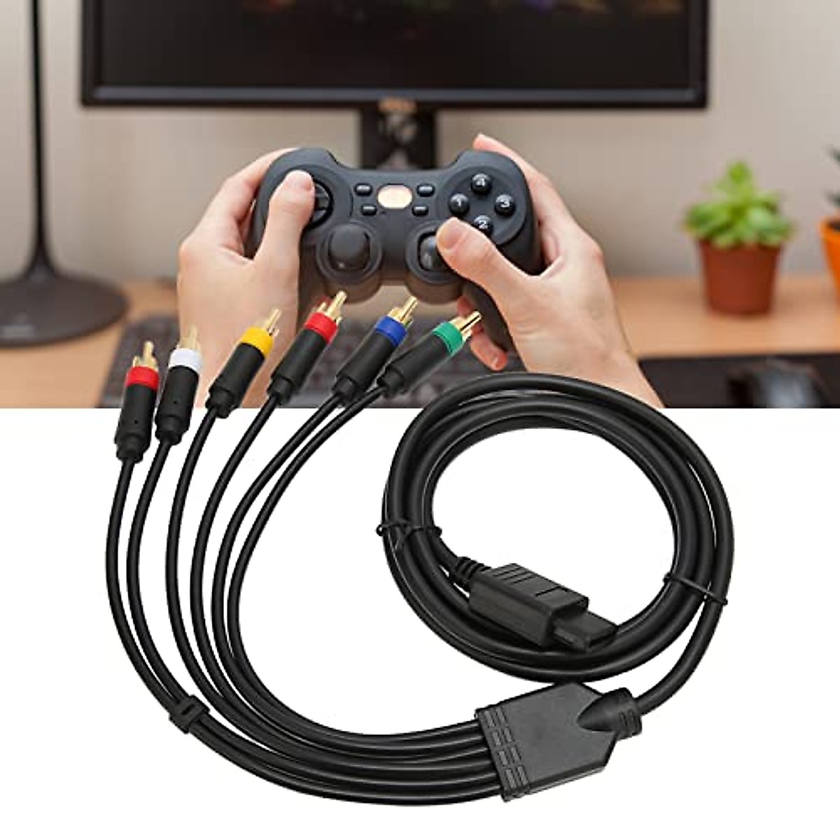 RGB Rgbs Multifunctional Composite Cable with Strong Stability High Flexibility, 4 BNC Heads, Made of Suitable for Crt Monitors, for NGC, for N64